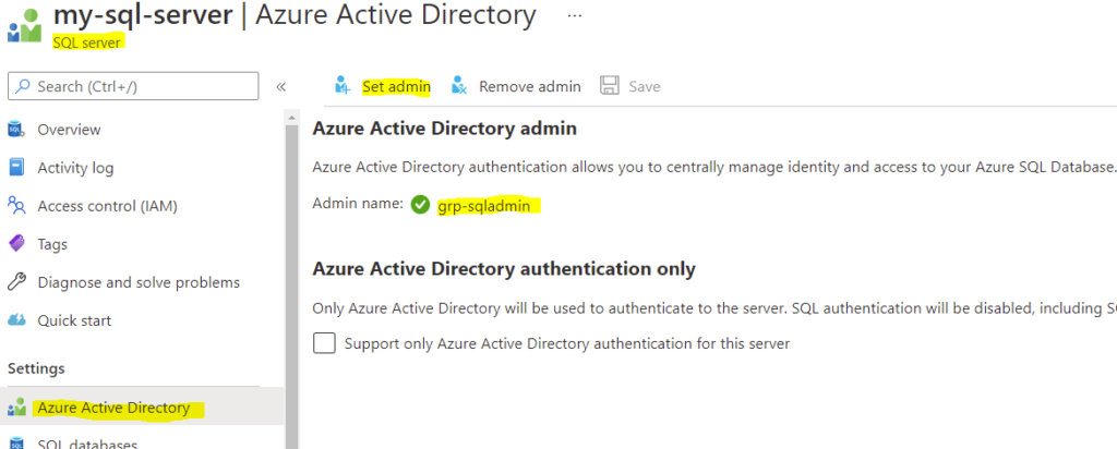 Passwordless connection string to Azure SQL database using Azure ...
